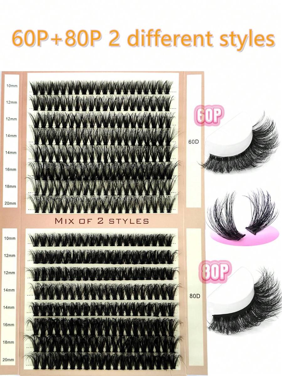320 grupos 16 linhas de Extensão de Cílios DIY Misto 10-20mm 5D Cachos Fofos D/DD Curl Extensão ...