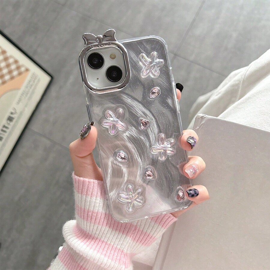 1 Stück Rosa Delfin flüssiges Silikon-Handyhülle kompatibel mit Apple ...