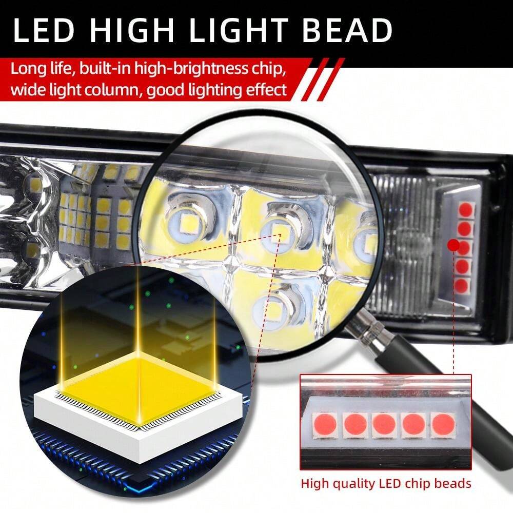 2pcs 40W LED Work Light Bar, 6600LM, Three-Sided Illumination, White ...
