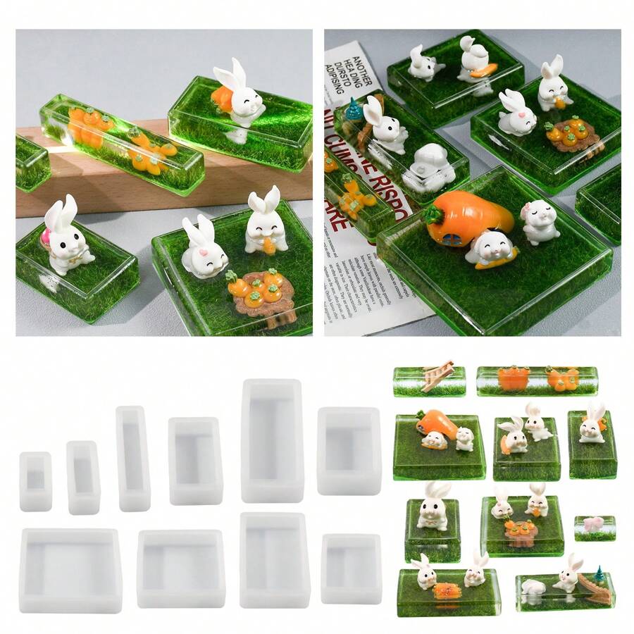 DIY Non-Sanding Silicone Mold For Square Dried Flower Specimen Display ...