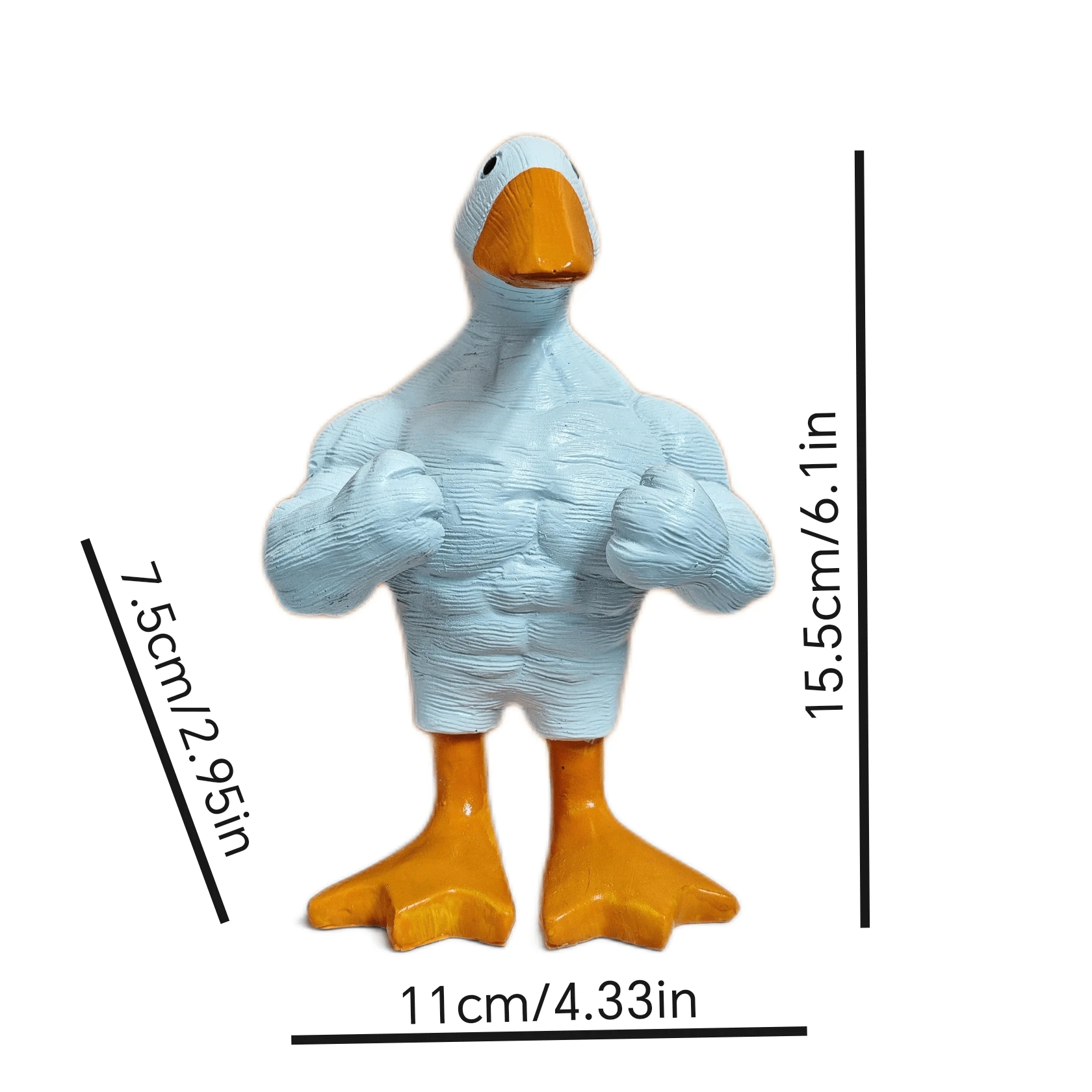 Creative Resin Strongman Duck Sculpture Artwork Muscular Duck Figurine ...