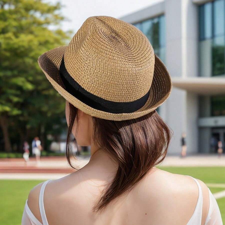 Sombreros Fedora para hombres con ala corta Sombreros Fedora de paja ...