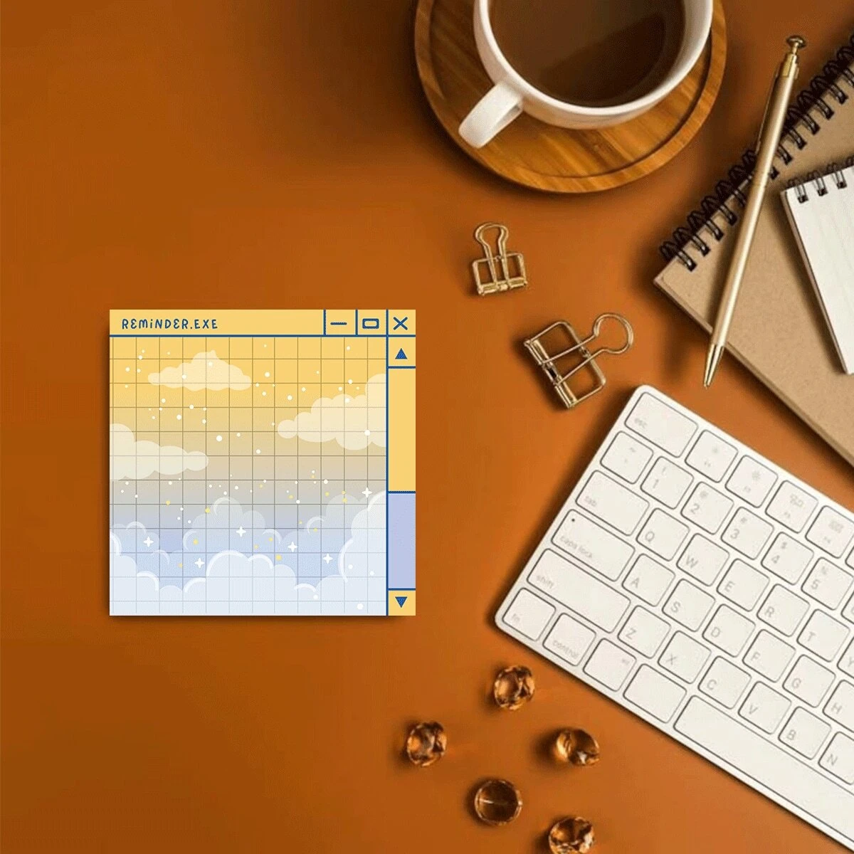 Reminder Aesthetic Sticky Note, Self-Stick Portable Sticky Notes, Cute ...