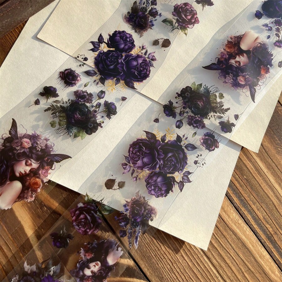 60mm*2M Gothic Garden Floral Roses Theme Vintage Character Scrapbook ...