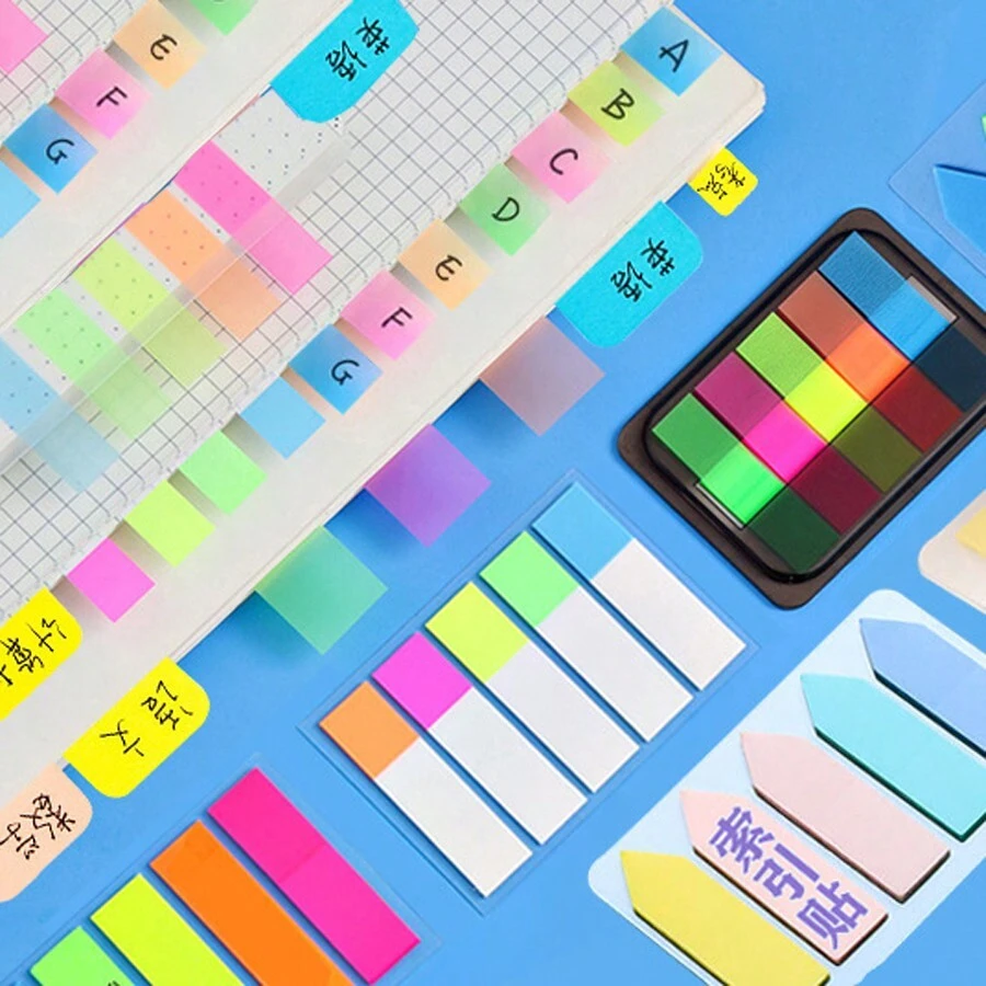 2 Sets Of 100pcs Brightly Colored Index Tabs With Pull-Out Dispenser ...