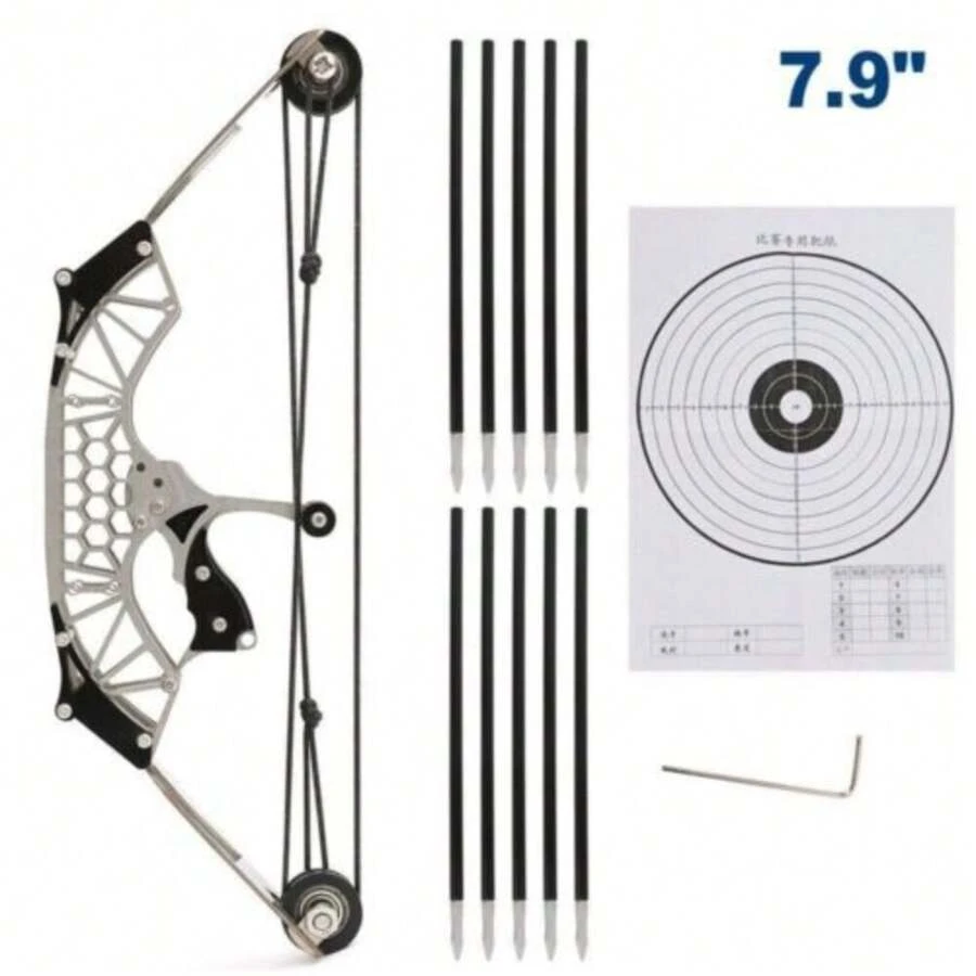 Mini Compound Bow&Arrows Set Pocket Bow Metal Target Shooting Hunting ...