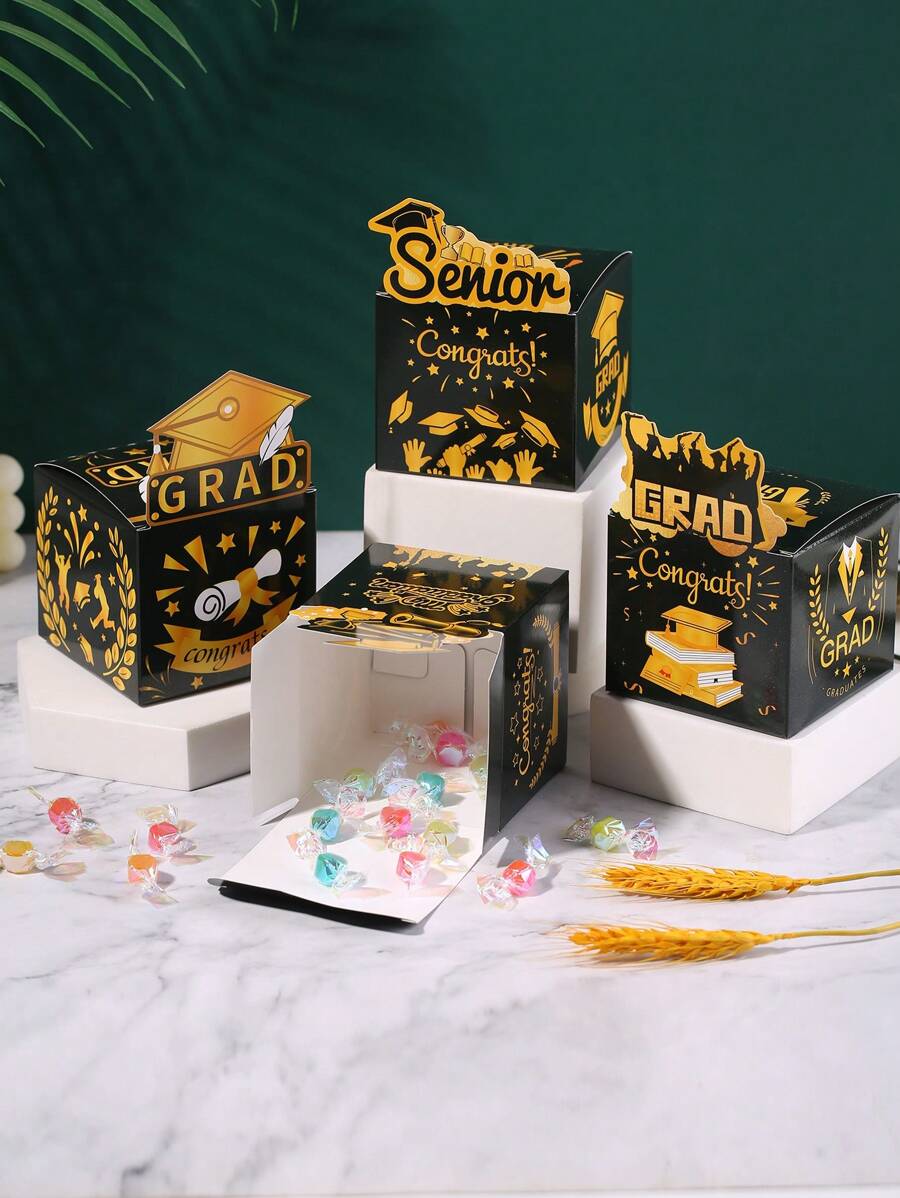 12pcs/Pack Party Favor Gift Box For Graduation Season, Candy & Cookie ...