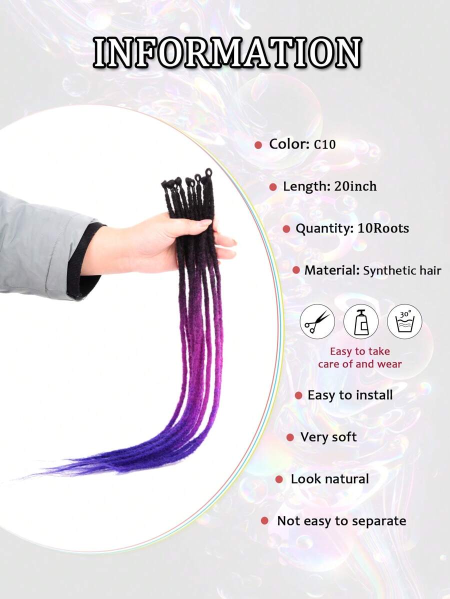 20 Inch Dreadlock Extensions Soft Handmade Synthetic Dreads SE Dreads ...