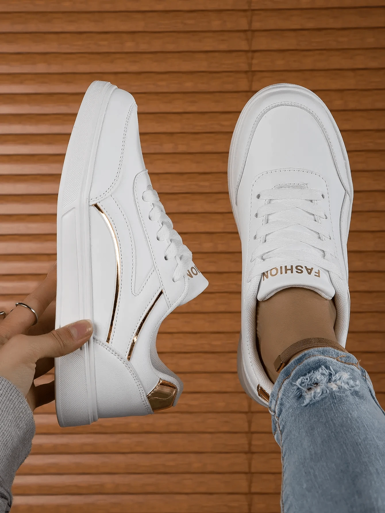 Women's Plus Size 36-42 Trainer Shoes, Lace-Up Flat Casual Sports Shoes ...