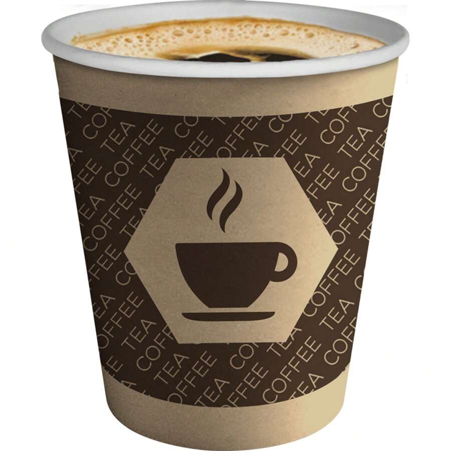 Algon 8 piezas Set DE VASOS DE CARTÓN PARA CAFÉ CON TAPA DE 250CC - Set ...