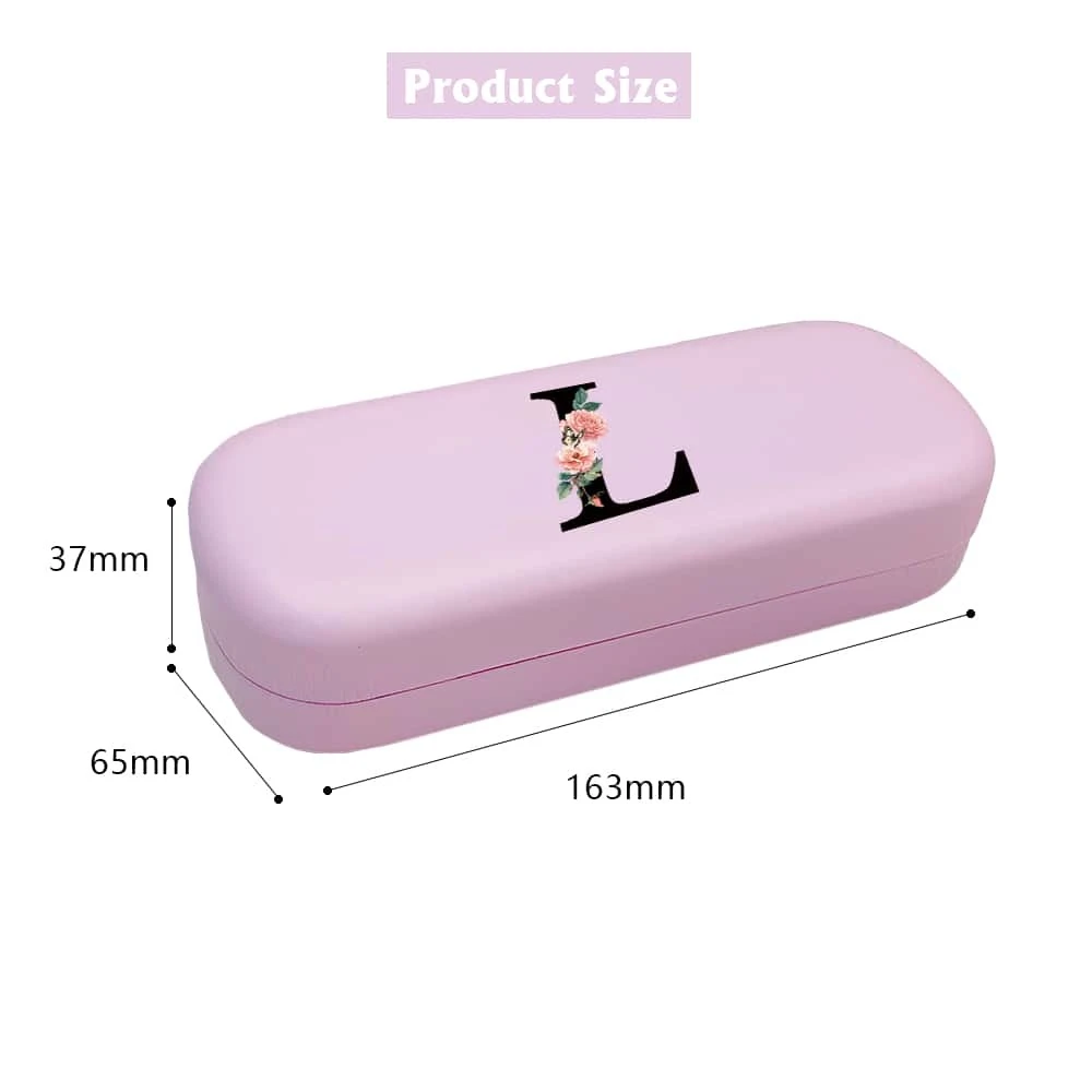 Initial Glasses Case Hard Shell - PU Leather A-Z Letter Eyeglass Case ...