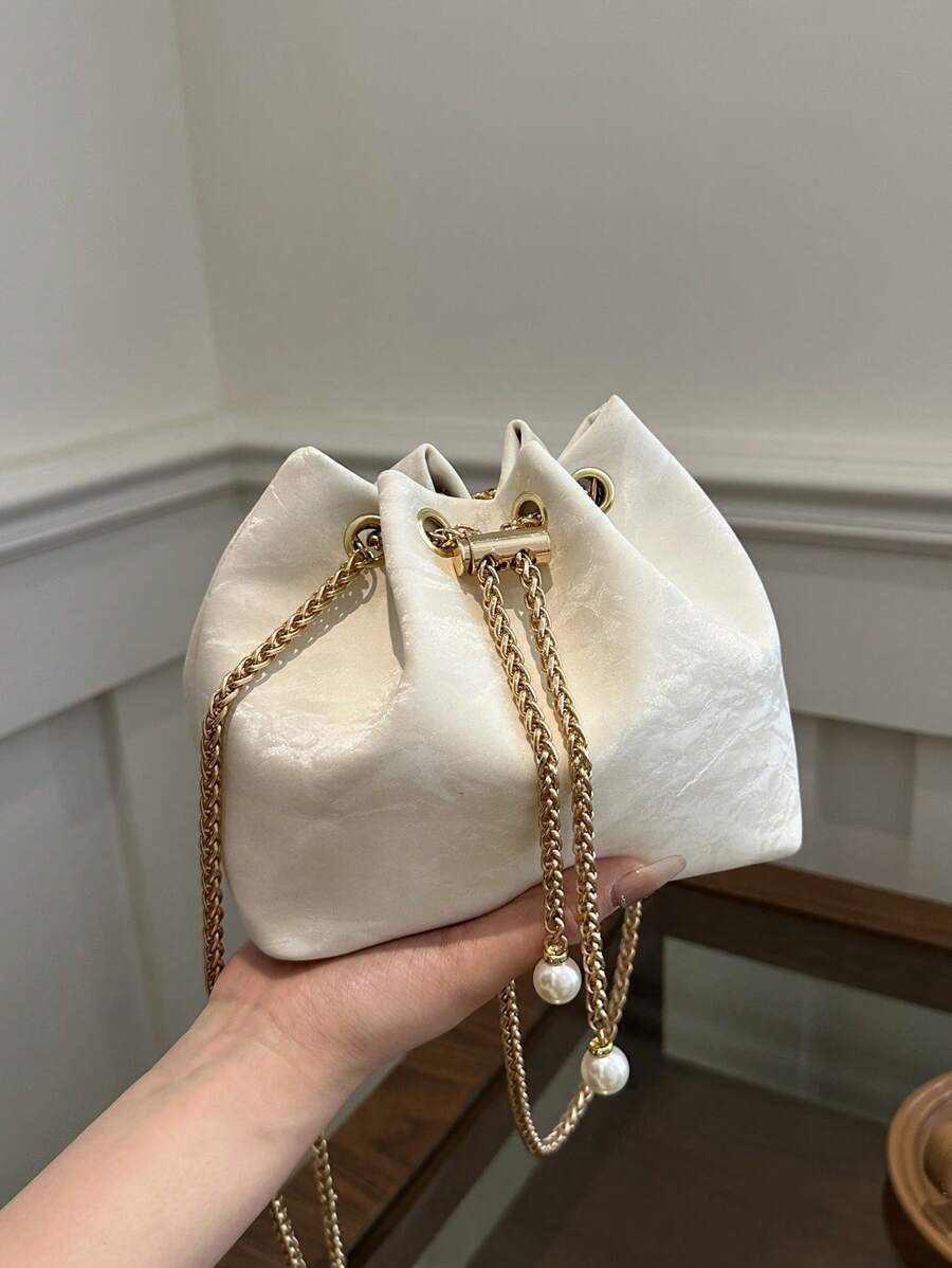 Fashion Colorblocked Chain Strap Mini Bucket Crossbody Bag | SHEIN USA