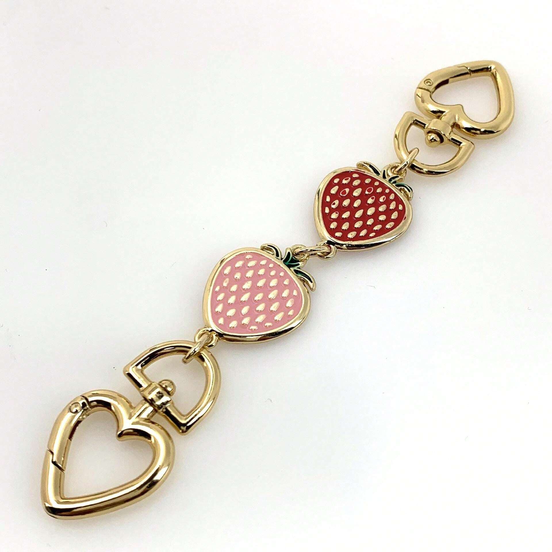 1 pieza Cadena con forma de fresa y corazón sujetadora rápida para ...