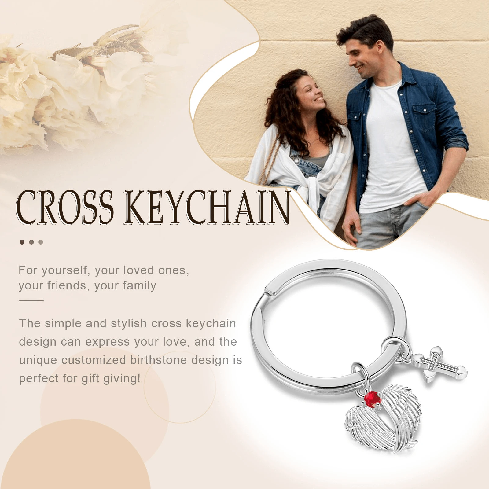 The Jewelry Keychains Designed By Angel Wings, Optional Gemstones And ...