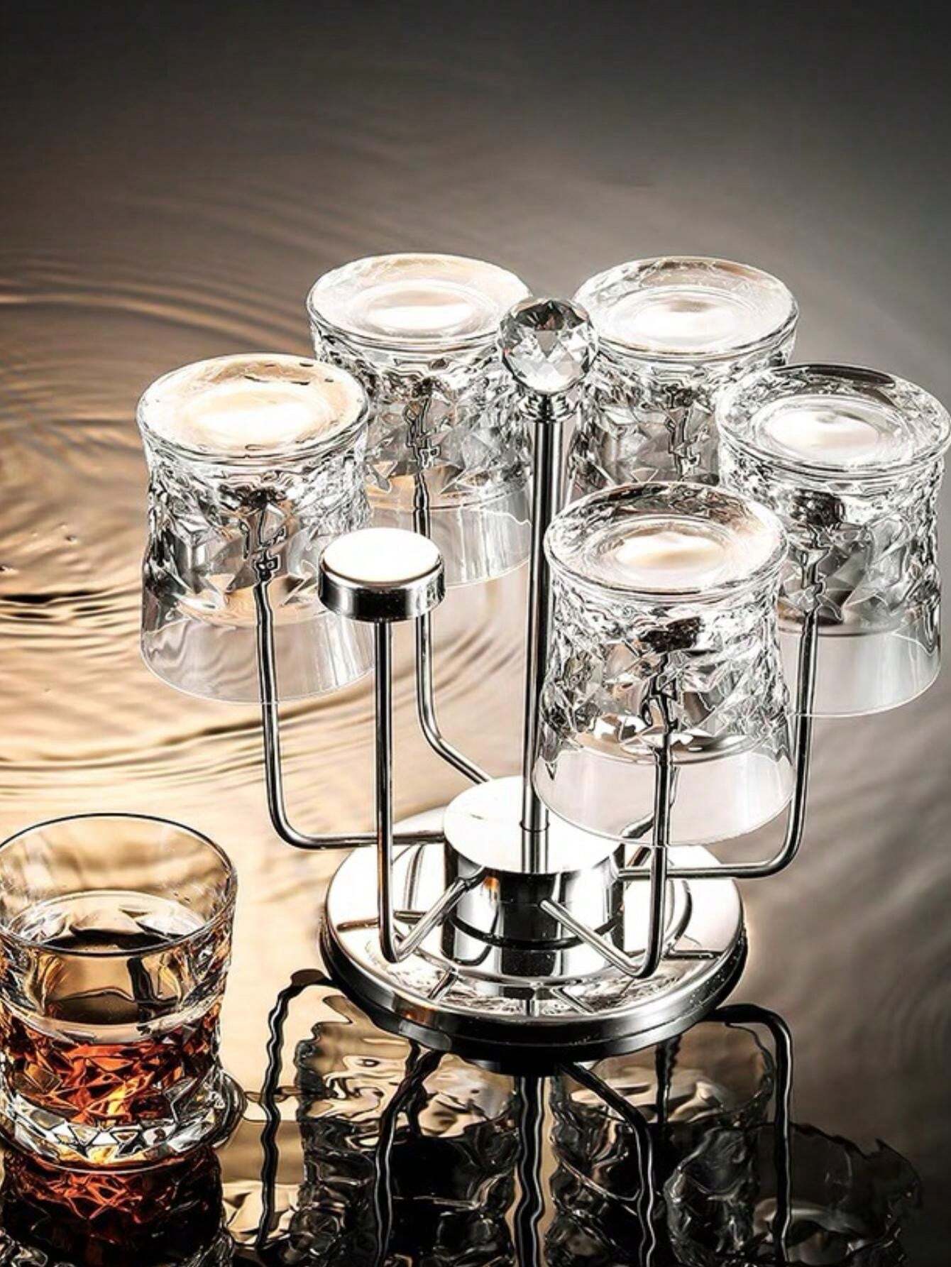 1 Piece Stainless Steel Rotating Cup Holder Water Cup Upside Down Rack ...