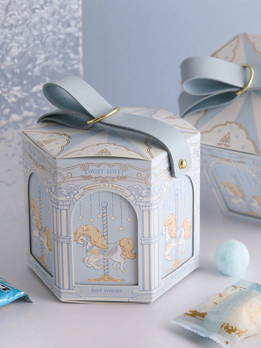 1pc Birthday Cute Gift Bag Candy Box Party Favor Empty Box For Wedding ...