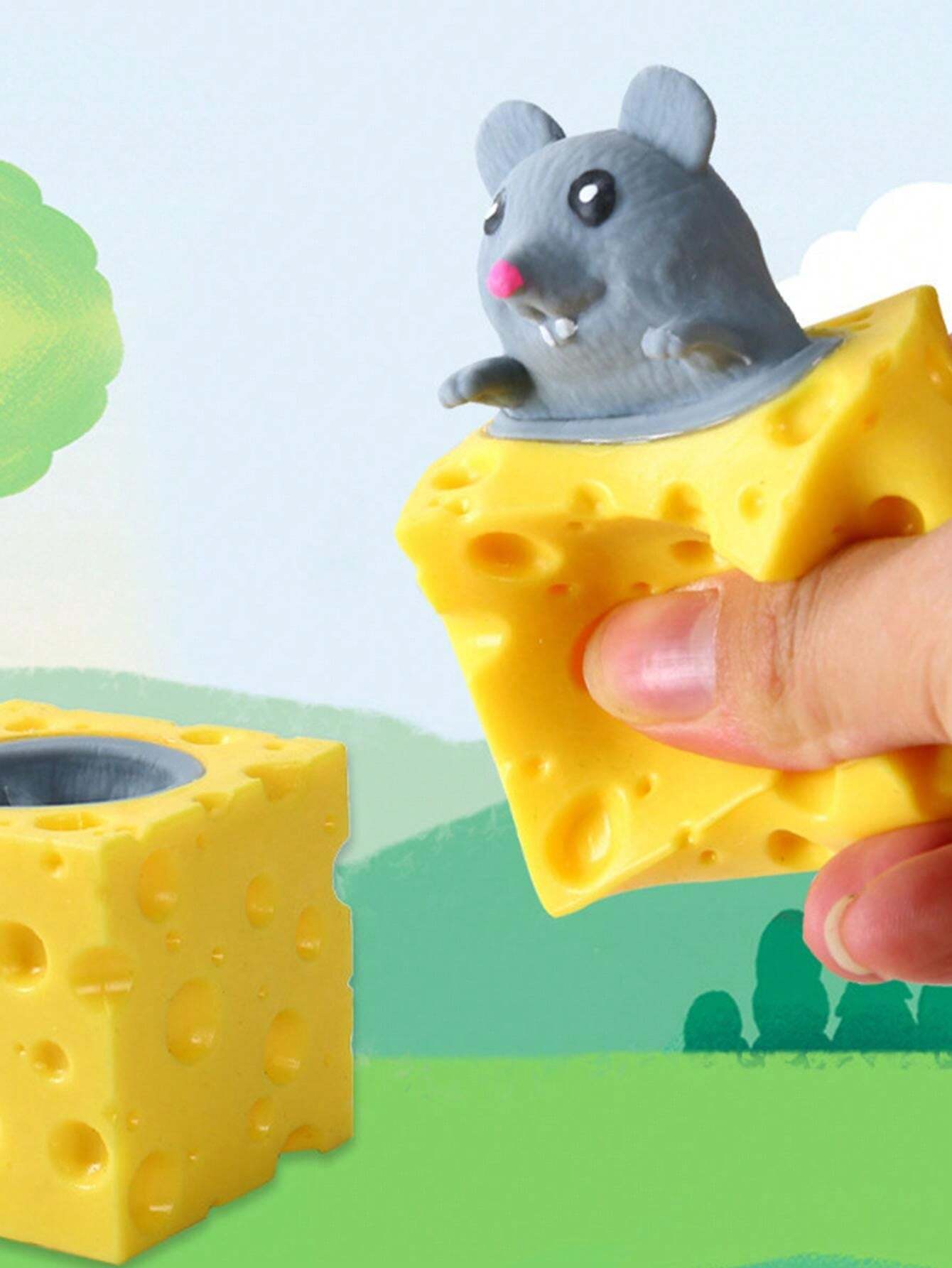 Willekeurige kleur overdrukventiel huisdier muis kaas knijpen stress ...