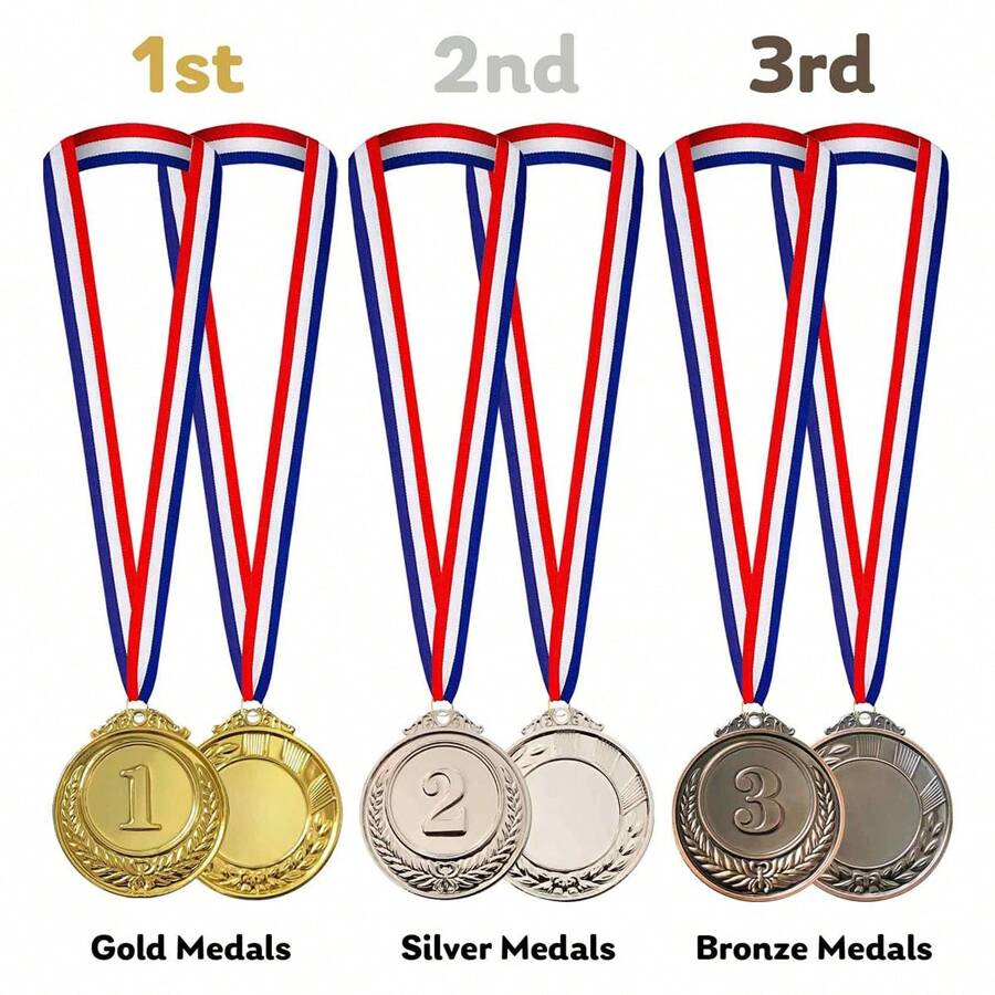 3 Pcs Gold Silver Bronze Medals 1st 2nd 3rd Place Award Medals For ...