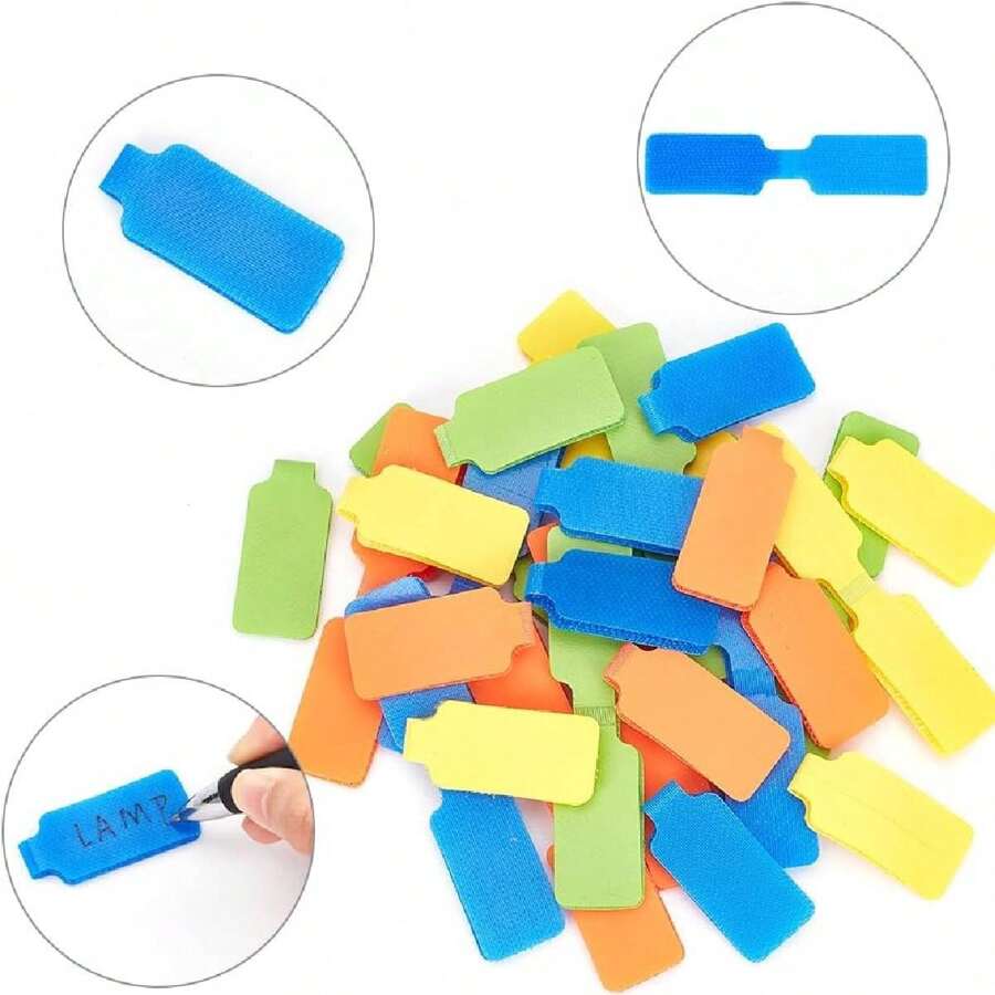Multi-Color Cable Labels Cord Tags Writable And Bearable Label Hook And ...