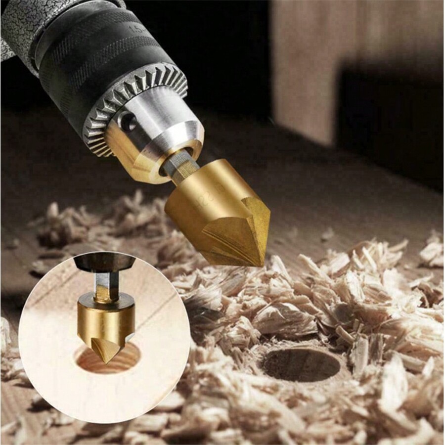 TUNGFULL 6-19mm Woodworking Chamferer 5-Edged Blade Chamfering Cutter ...