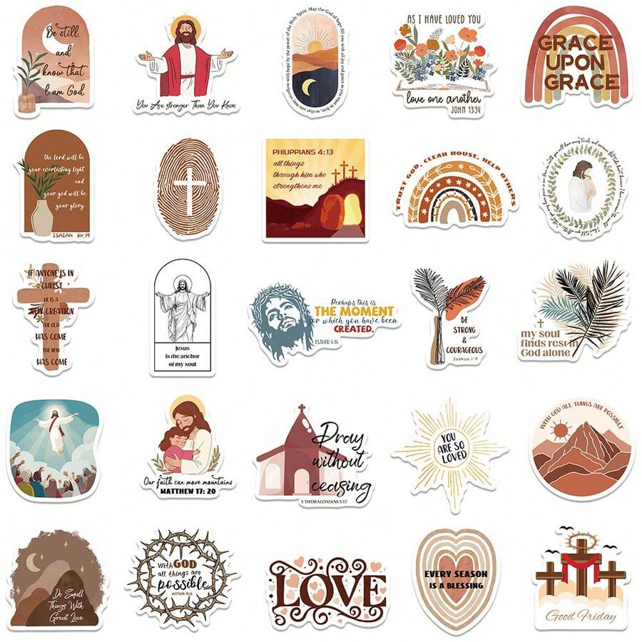 50PCS Christian Stickers Bible Verse Stickers Faith Stickers Bible ...