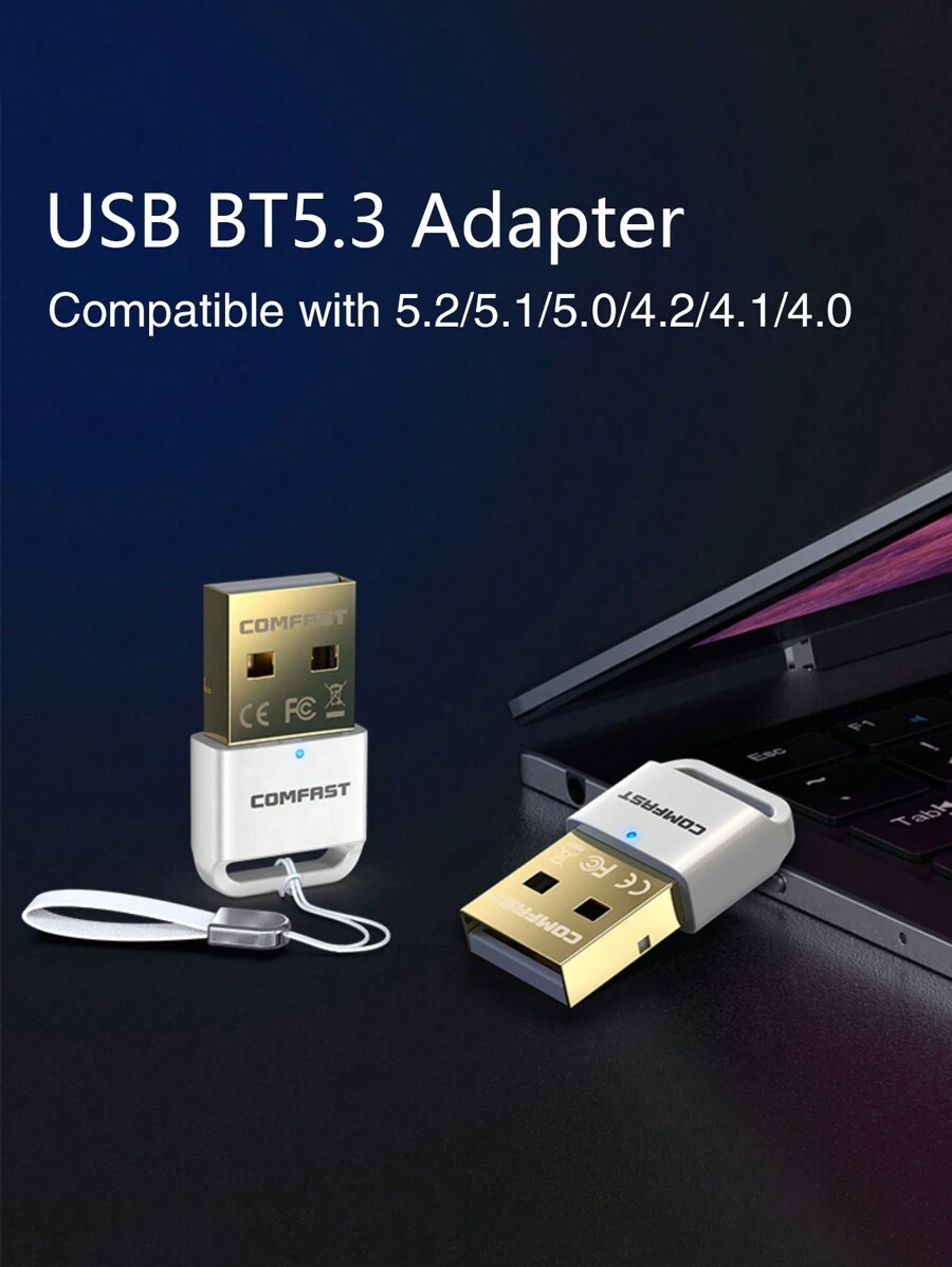 USB BT5.3 draadloze adapter, ultralange afstand dongle-ontvanger, tot 20 m/65,61 ft, plug-and ...
