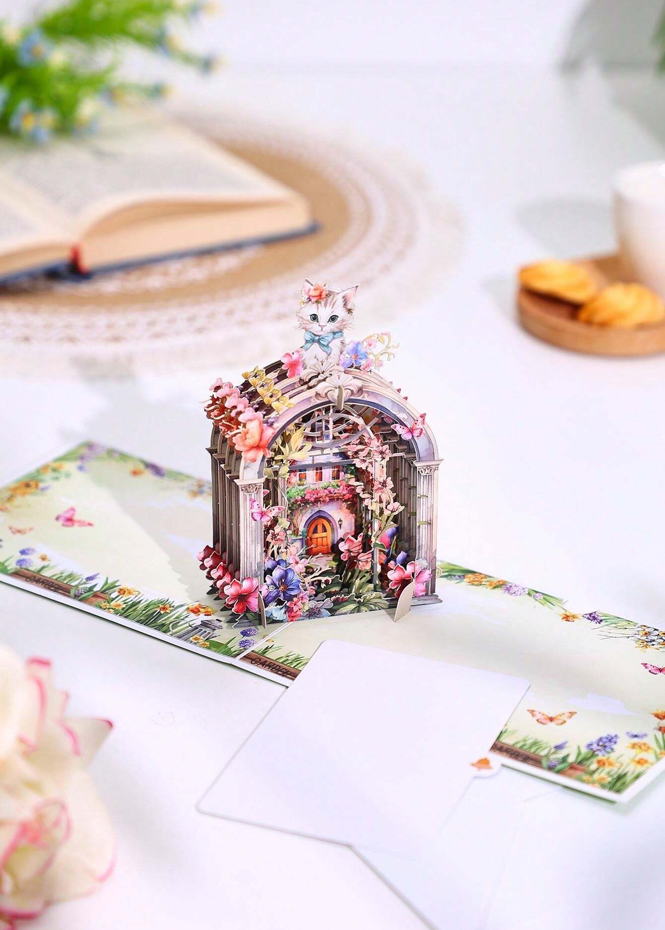 1 pezzo Cartolina con decorazioni floreali per la festa della mamma ...