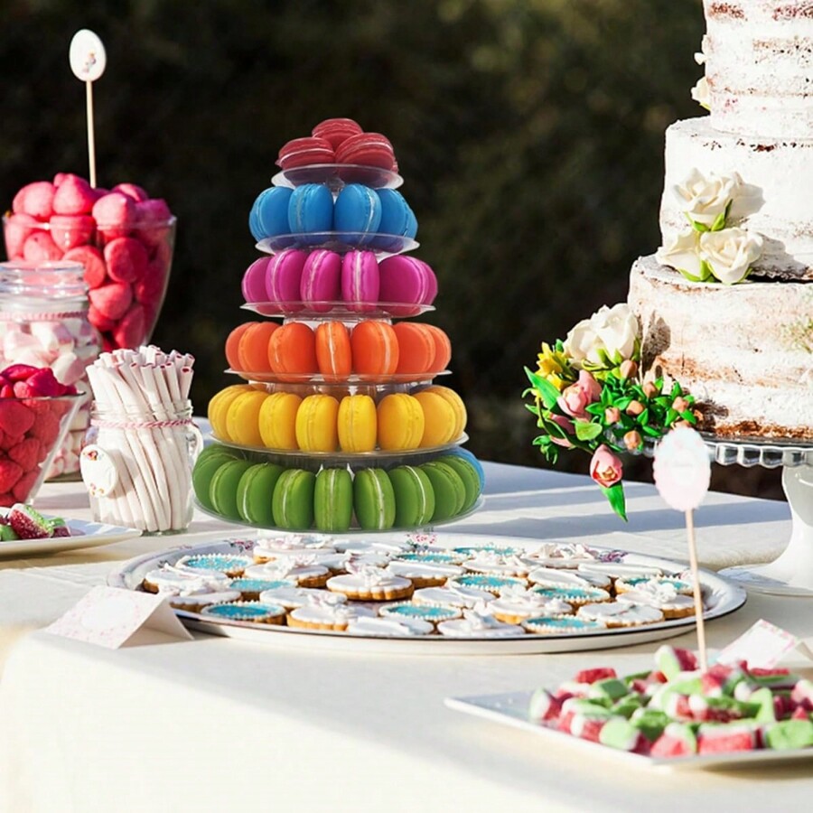6 Tiered Tray Stand Round Macaroon Tower - Macarons Cookie Tower ...