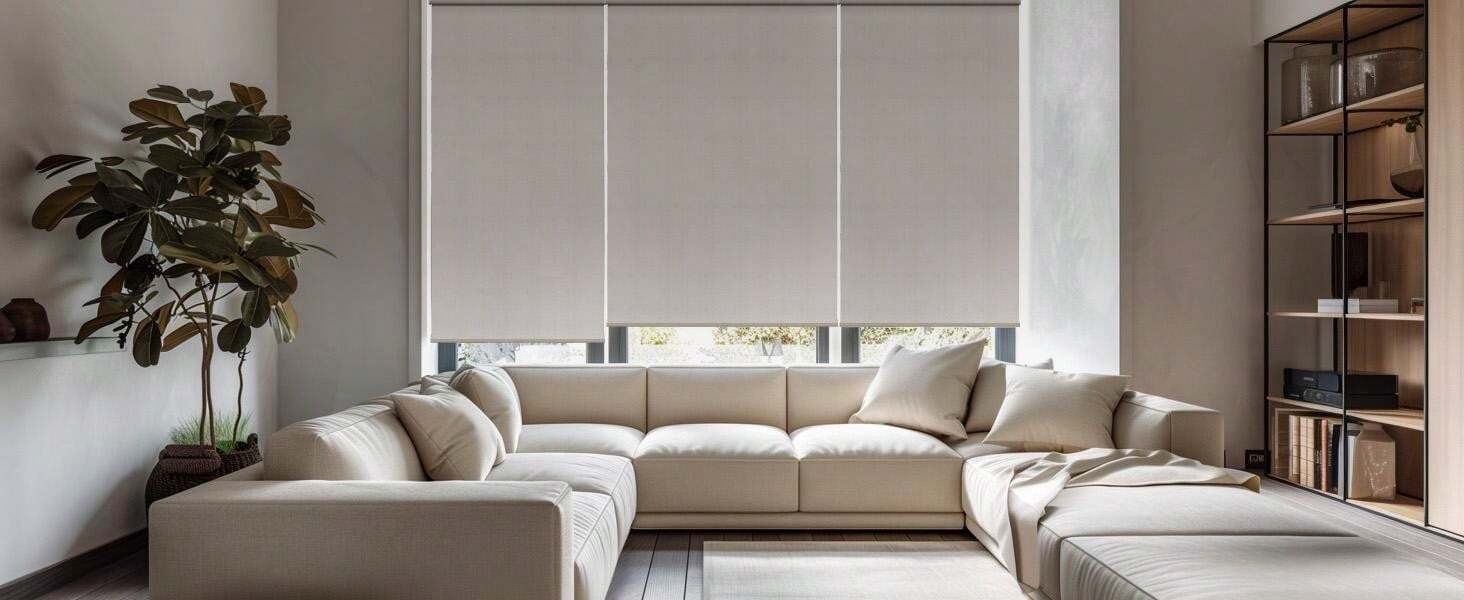 Sunvivi 100% Blackout Roller Shades Blinds For Windows, Pull Down ...