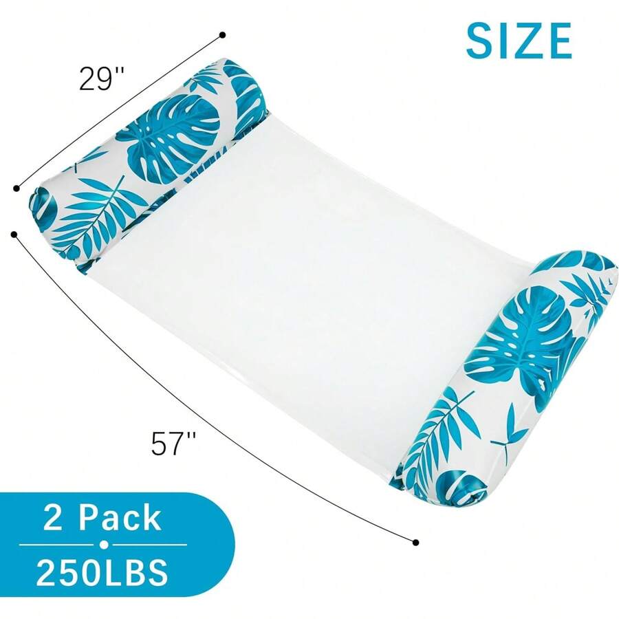 2 Pack Inflatable Pool Floats Adult Size Pool Hammock Floats Swimming ...