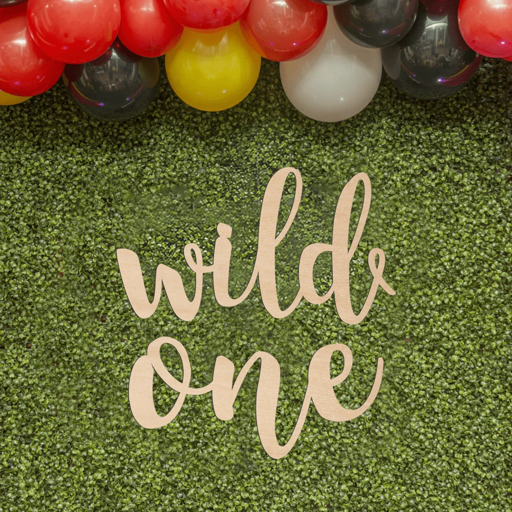 Drewniany znak Wild One - na pierwsze urodziny chłopców i dziewcząt ...