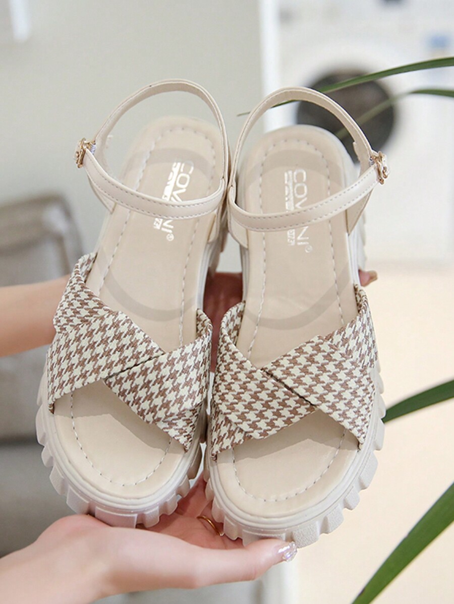 Women's Thick-Soled Sandals, 2024 Summer New Chunky Heel Roman Style ...