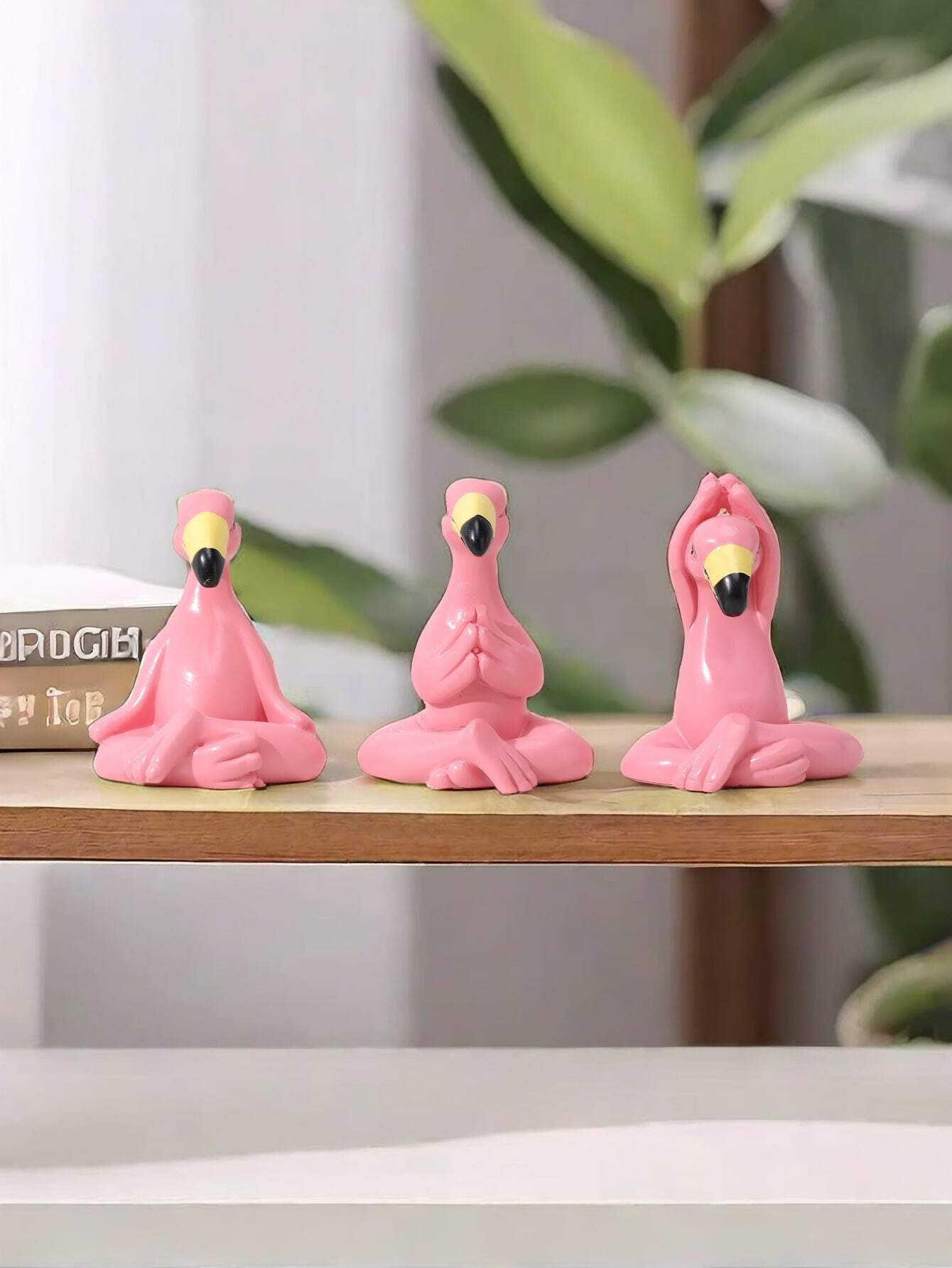 1/3 Stück Mini-Flamingo-Statue, kleine Flamingo-Statue aus Harz in rosa ...