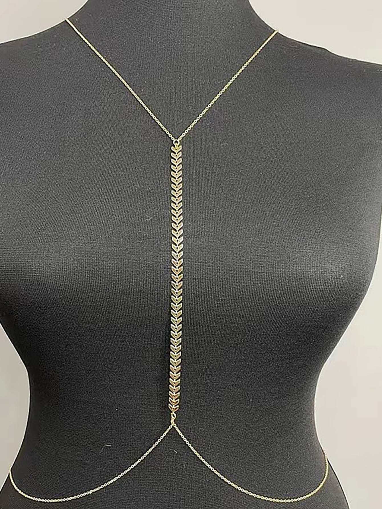 1pc Sexy Street Style Back Chain Waist Chain Simple Beach Body Chain ...