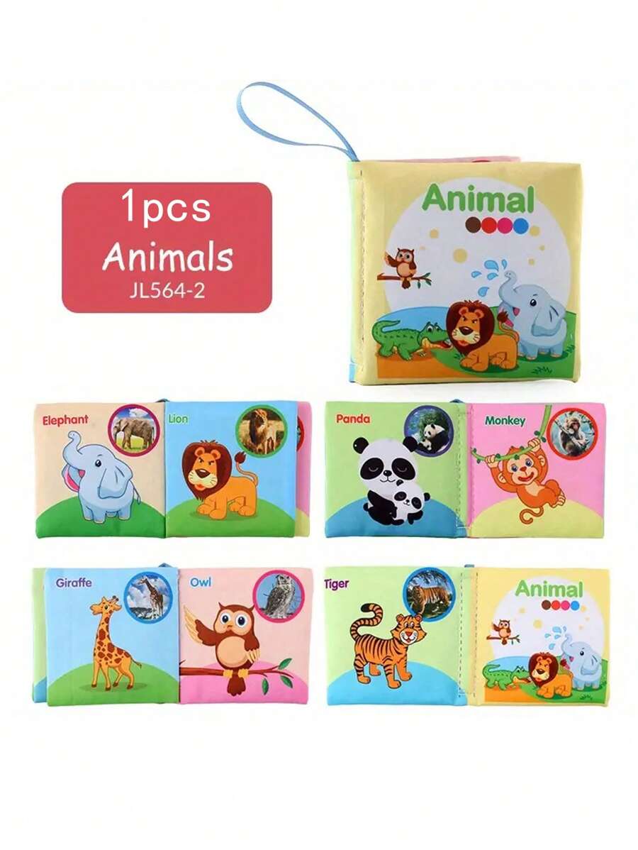 1pc Soft Cloth Book For Toddlers, Non-Tearable, With Fruit And Animal ...