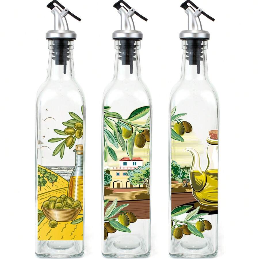 Inde 500Ml Glass Oil Bottle With Ergonomic And Elegant Design Cap | Oil ...