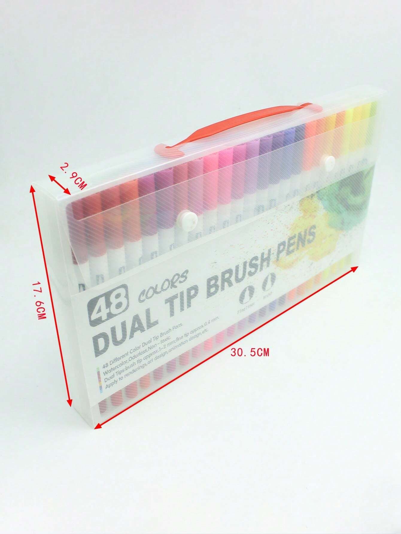 48-Color Set Of Dual-Tip Brush Marker Pens, Fine-Tip And Chisel-Tip ...