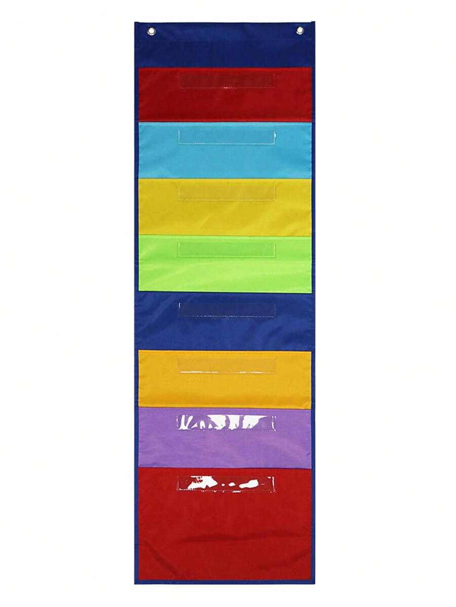 8-Pocket Rainbow Color File Hanging Organizer Bag For Door, Magazine ...