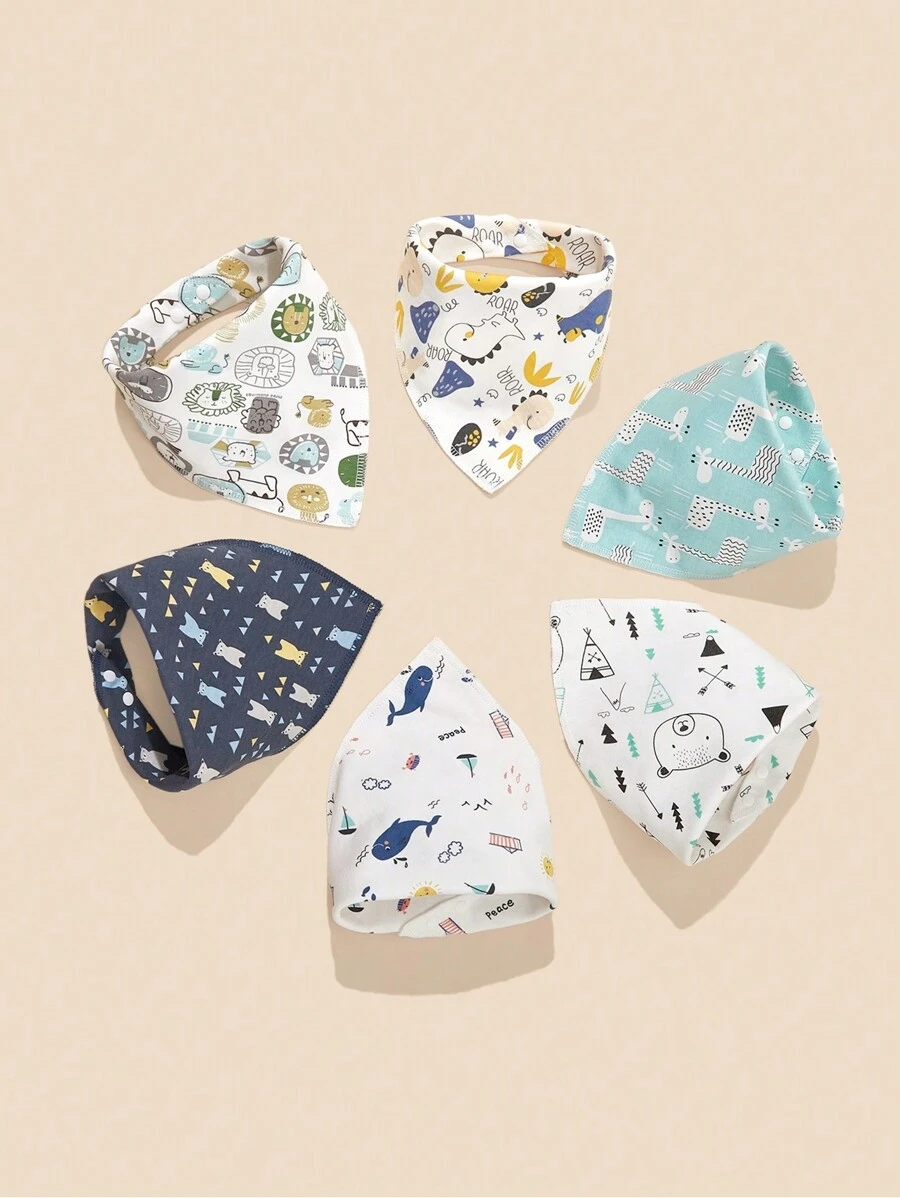 Set de 4 baberos de bebé con estampados aleatorios y baberos para ...