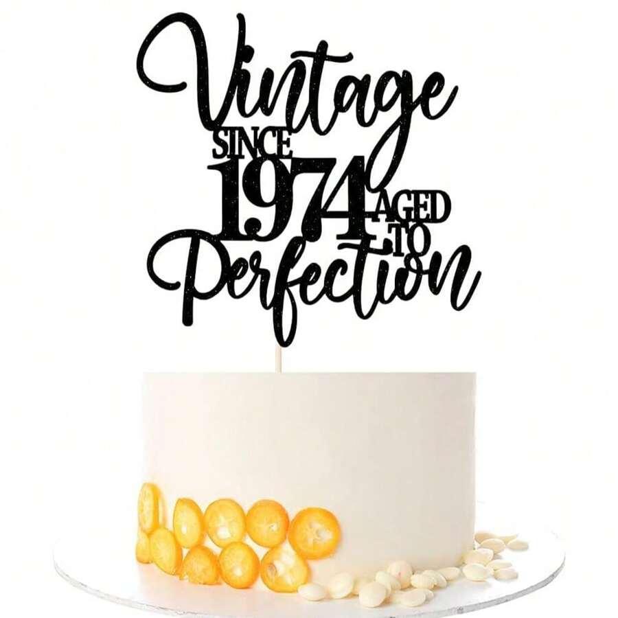 Kaoenla Vintage Since 1974 Aged To Perfection Cake Topper -Black ... Kaoenla Vintage Since 1974 Aged To Perfection Cake Topper -Black ...