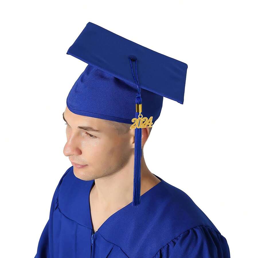Matte Graduation Gown Cap Tassel Set 2024 For High School And Bachelor ...