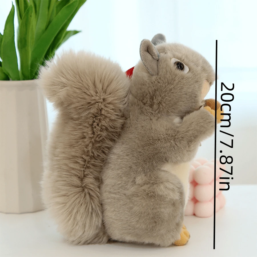 1pc Lifelike Gray Squirrel Stuffed Toy: A Perfect Holiday Gift For Kids ...