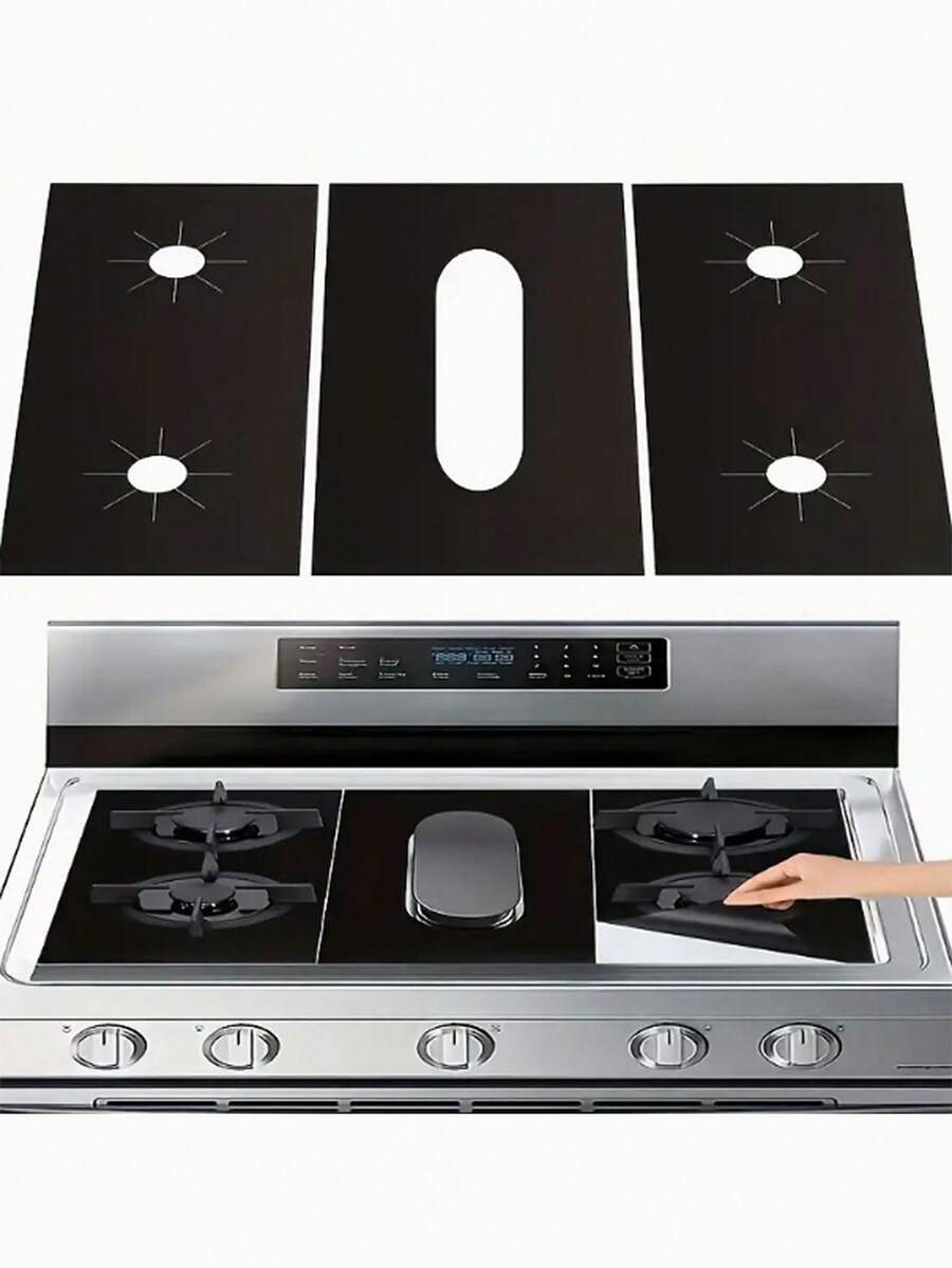 3pcs 5-Hole Gas Stove Protector, PTFE Gas Stove Cover, Oil & Stain ...
