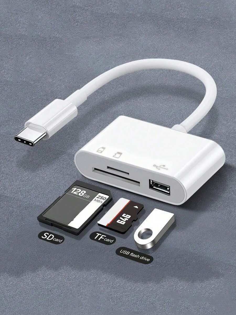 Type-C 3-In-1 Card Reader, OTG 2.0 SD/TF USB Flash Drive Bundled For ...