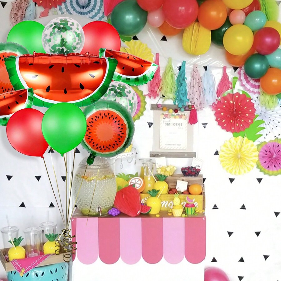 13pcs/Set (11pcs Balloons + 2pcs Balloon Accessories) Watermelon ...