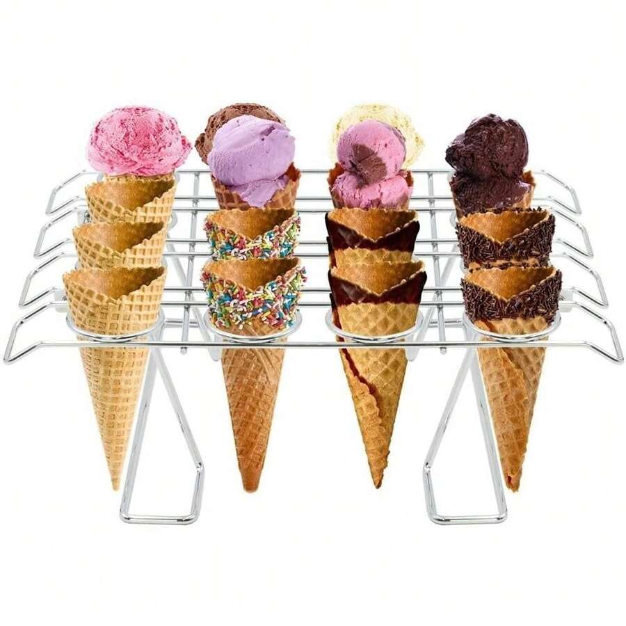 Ice Cream Cone Holder,Cone Display Rack Foldable Cone Ice Cream Cone ...