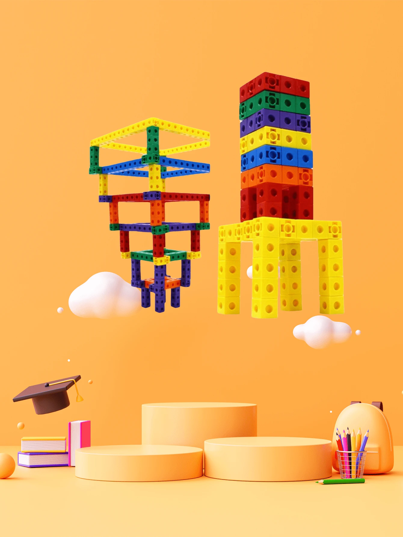 Tumbling Tower Stacking Blocks,Colored Cartoon Plastic Building Blocks ...