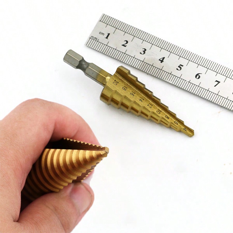 4-20mm Titanium Coated Metal Hex Core Drill Bits High Speed Steel Step ...