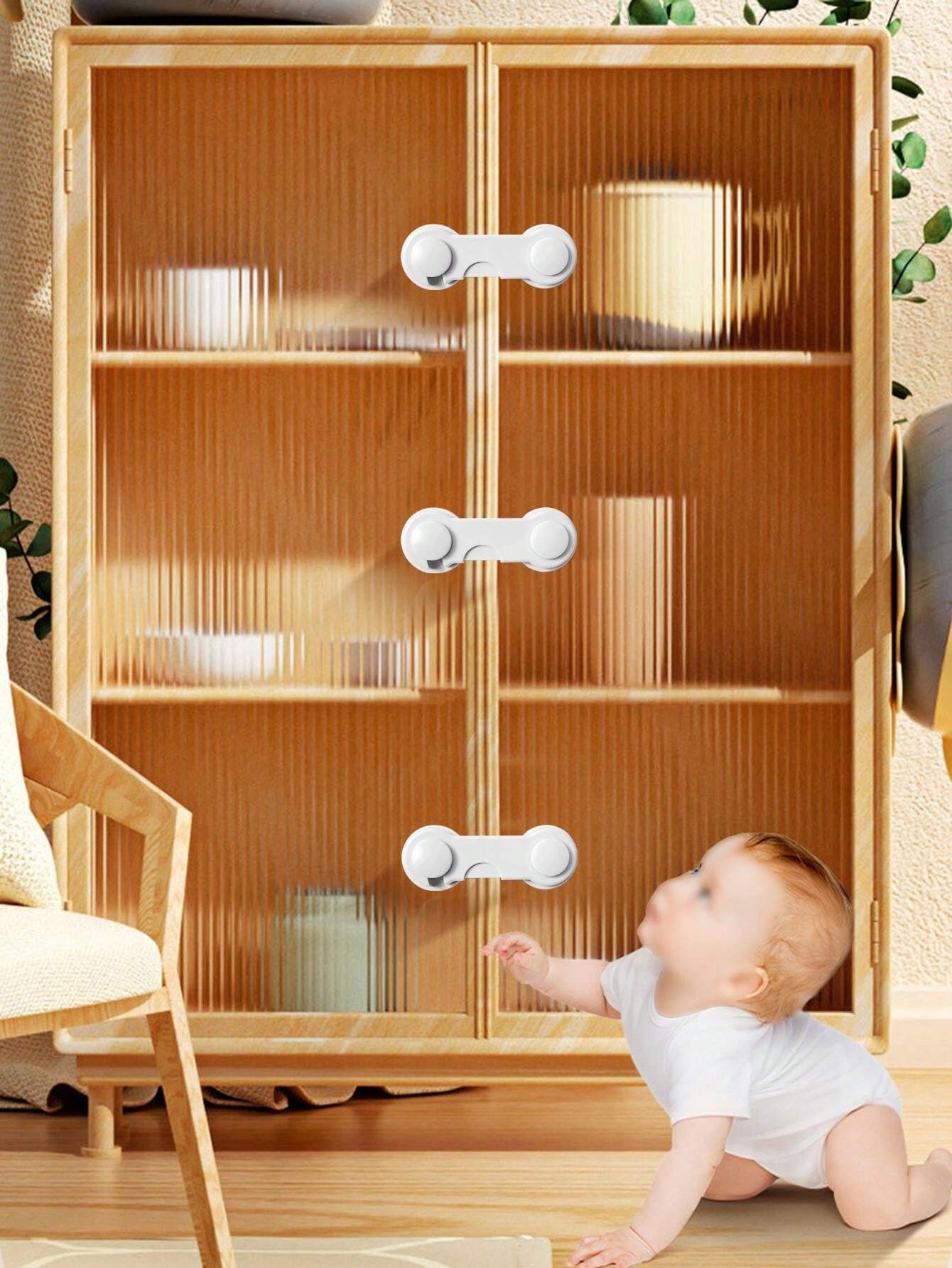 3Pcs Baby Safety Anti-Pinch Hand Drawer Latch Anti-Opening Refrigerator ...