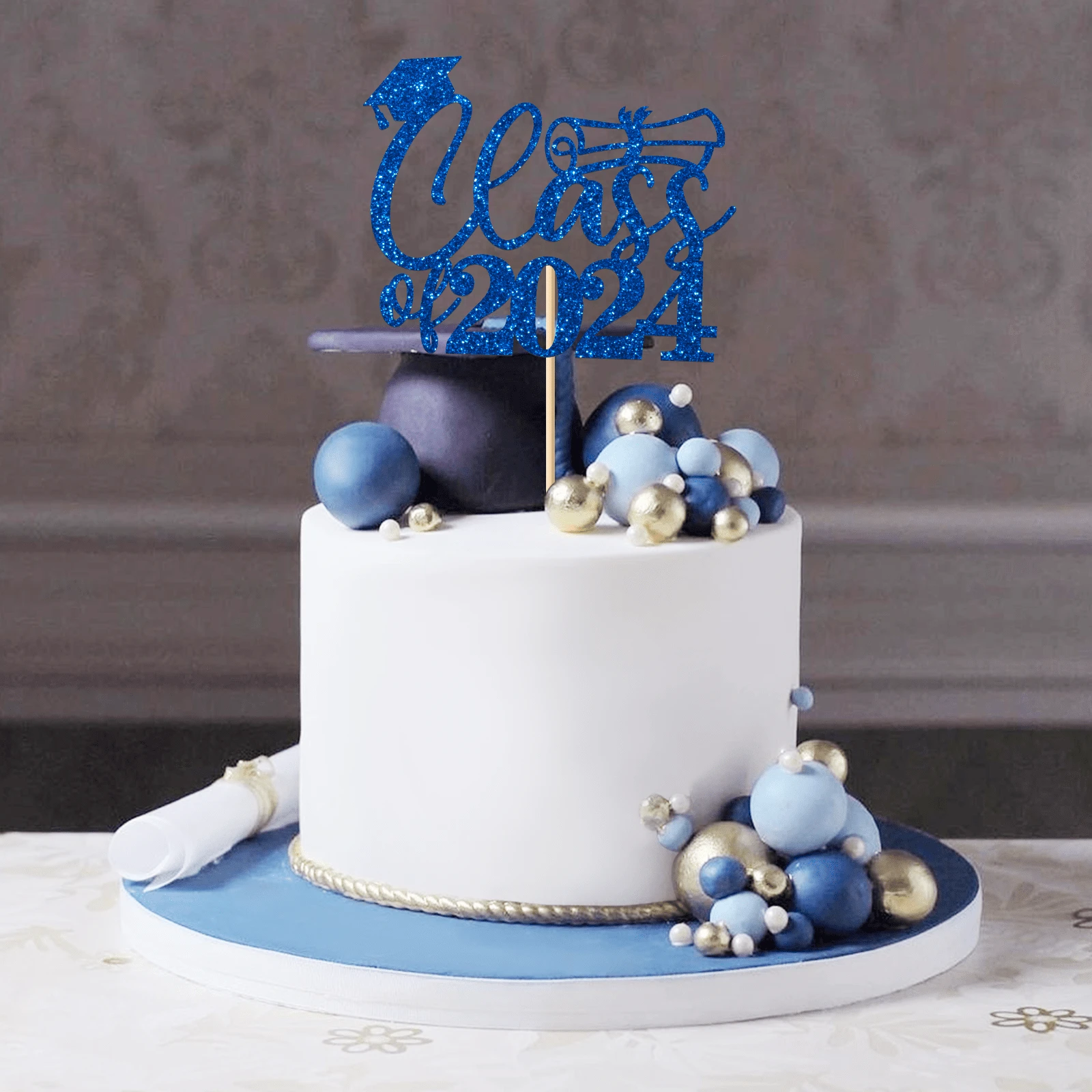 Class Of 2024 Graduation Cake Topper Glitter Congrats Grad Cake Topper ...